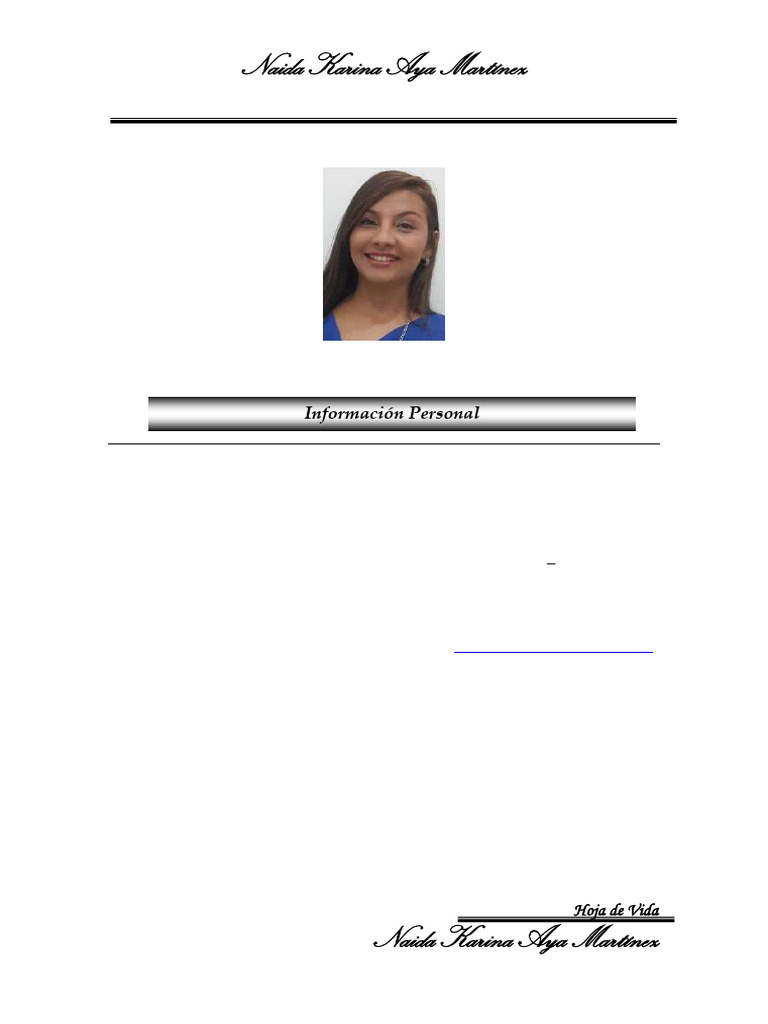 HOJA DE VIDA KARINA AYA BO | PDF