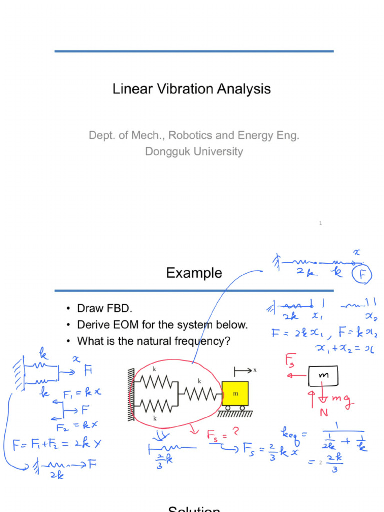 Lecture_06_1DOF_Undamped Free Vibration_Examples | PDF
