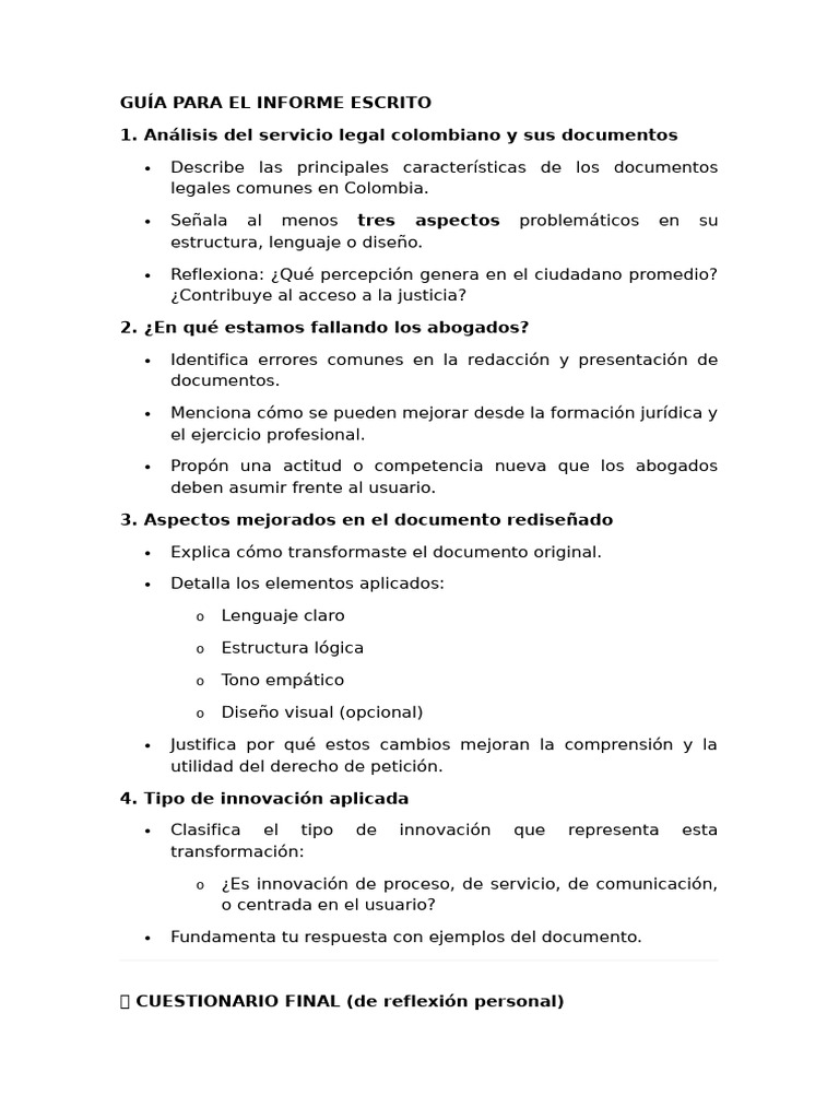 Guía para El Informe Escrito | PDF