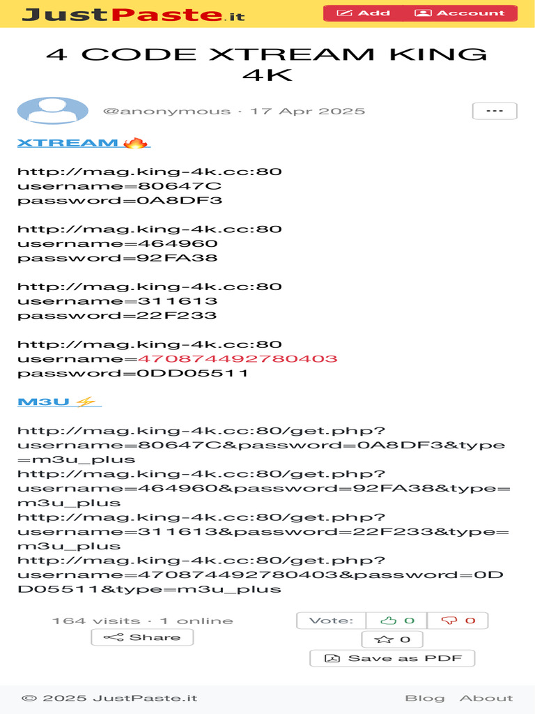 4 CODE XTREAM KING 4K - JustPaste - It | PDF