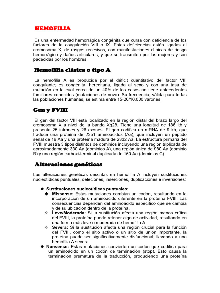 hemofilia | PDF | Hemofilia | Plaqueta