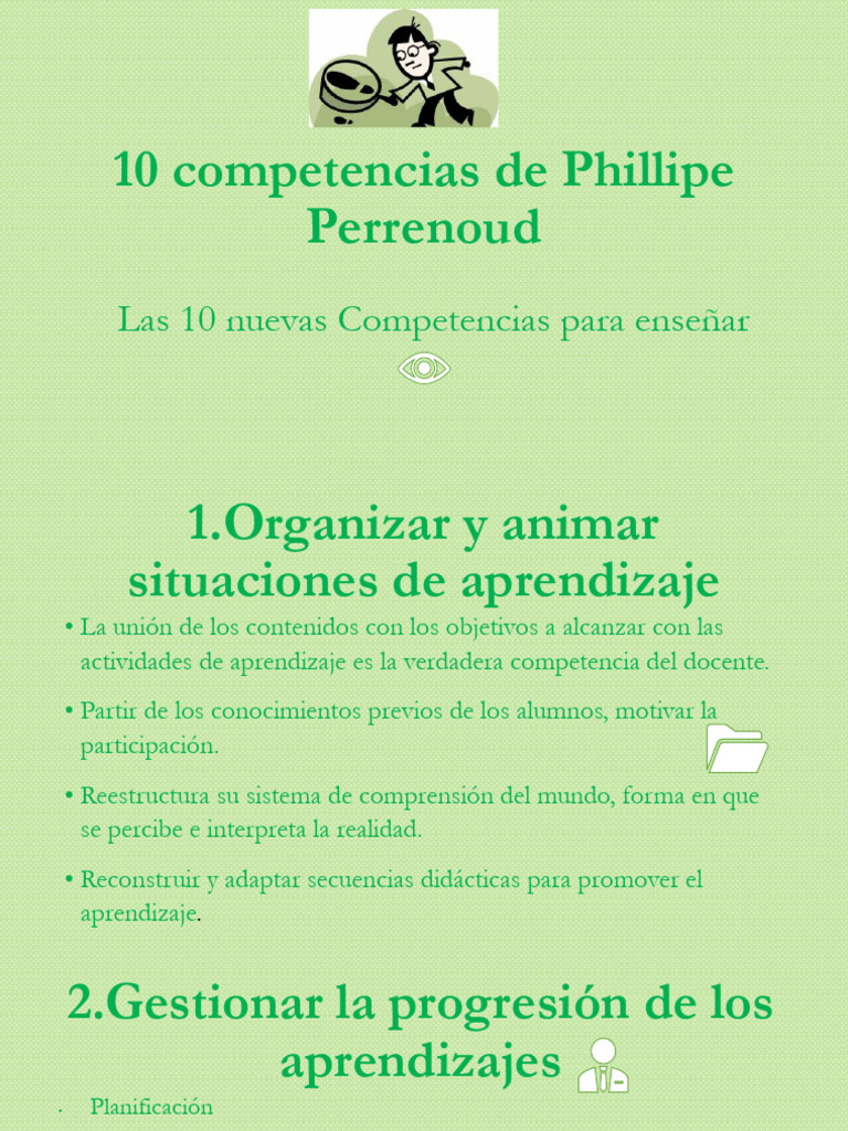 Diez competencias docentes de Perrenoud | PDF | Aprendizaje | Enseñando