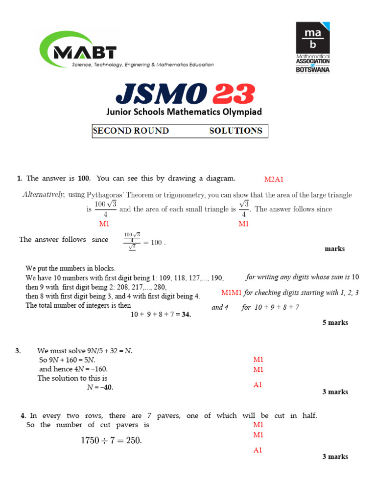 Jsmo 2023 Round 2 - Solutions | PDF | Area | Triangle