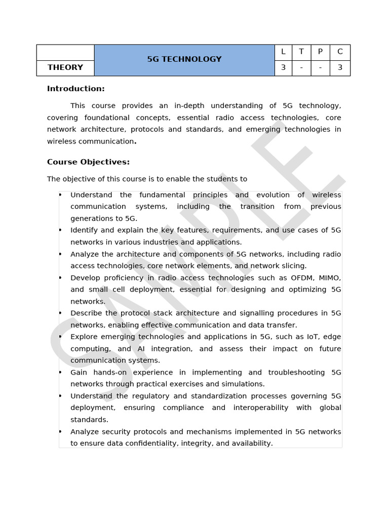 6sem 1 Elective35 5G Technology | PDF | Computer Network | Mimo