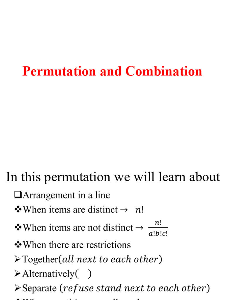 Permutation and Combination | PDF | Permutation | Linguistics