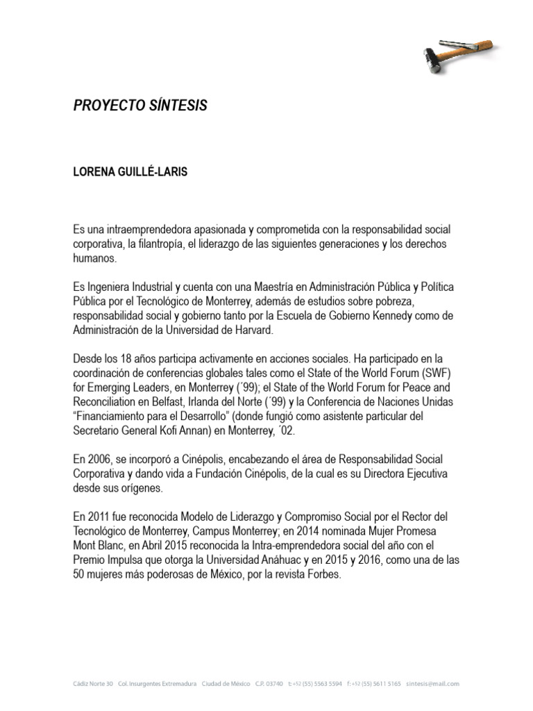 CV Lorena Guille Laris | PDF