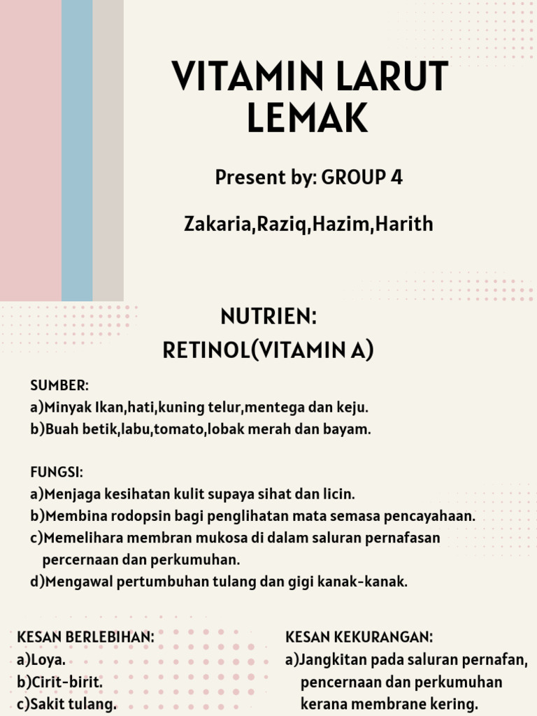 Presentation Vitamin Larut Lemak - 20240619 - 201857 - 0000 | PDF
