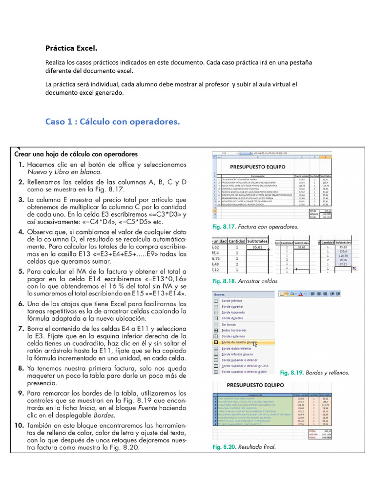 Práctica Excel. | PDF