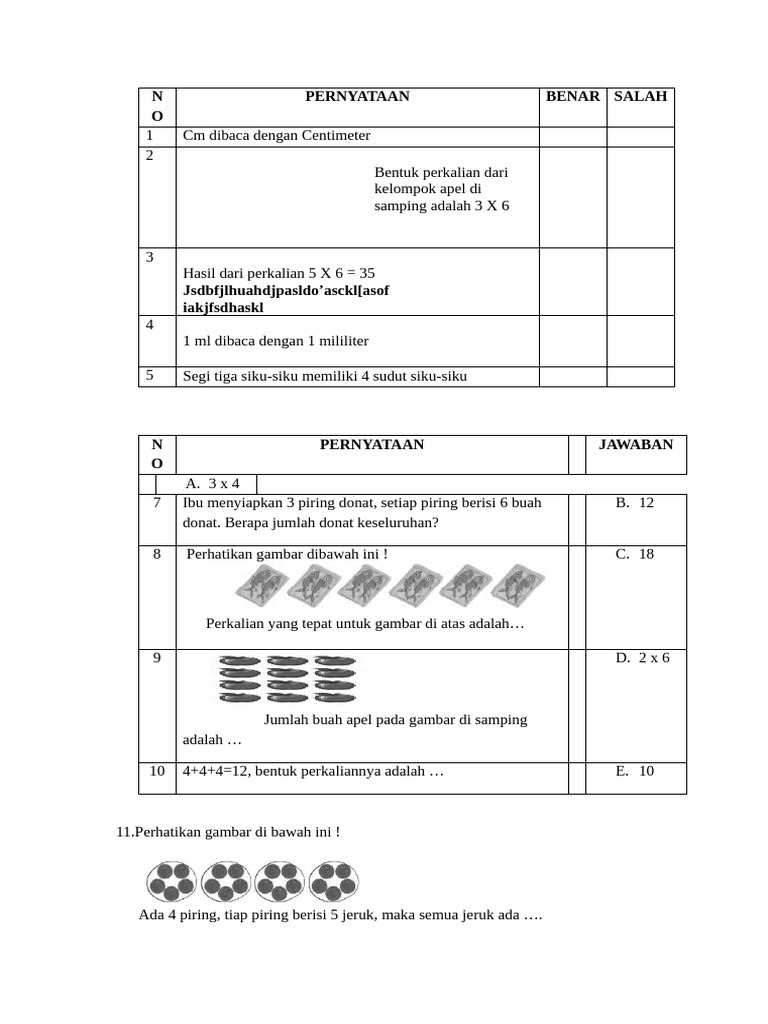 KISI KISI MTK - Salin - Salin | PDF