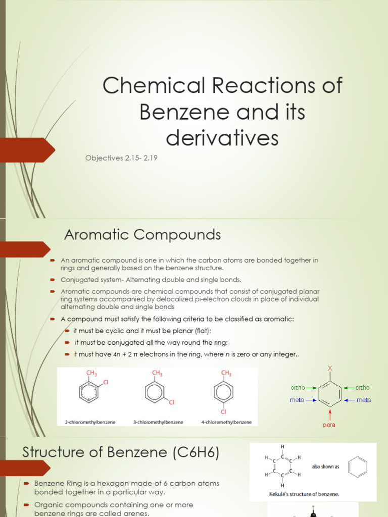Functional Group Analysis - Chemical Reactions of Benzene | PDF | Aromaticity | Benzene