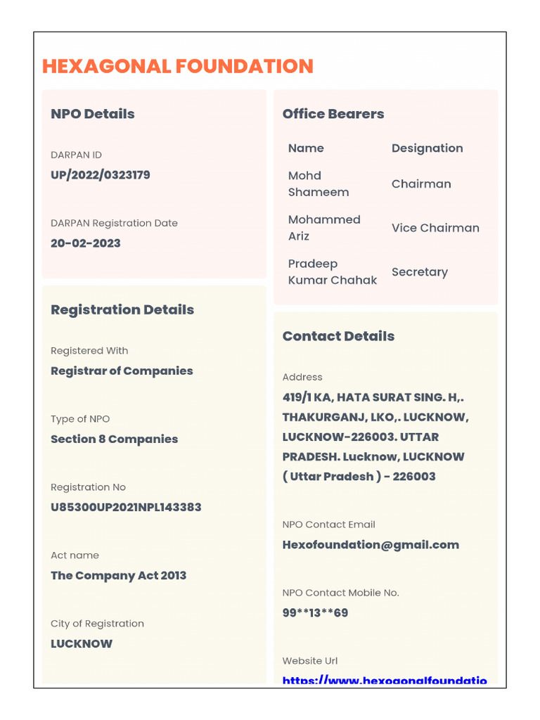 Hexagonal - Foundation Ngo Catalogue Formate | PDF