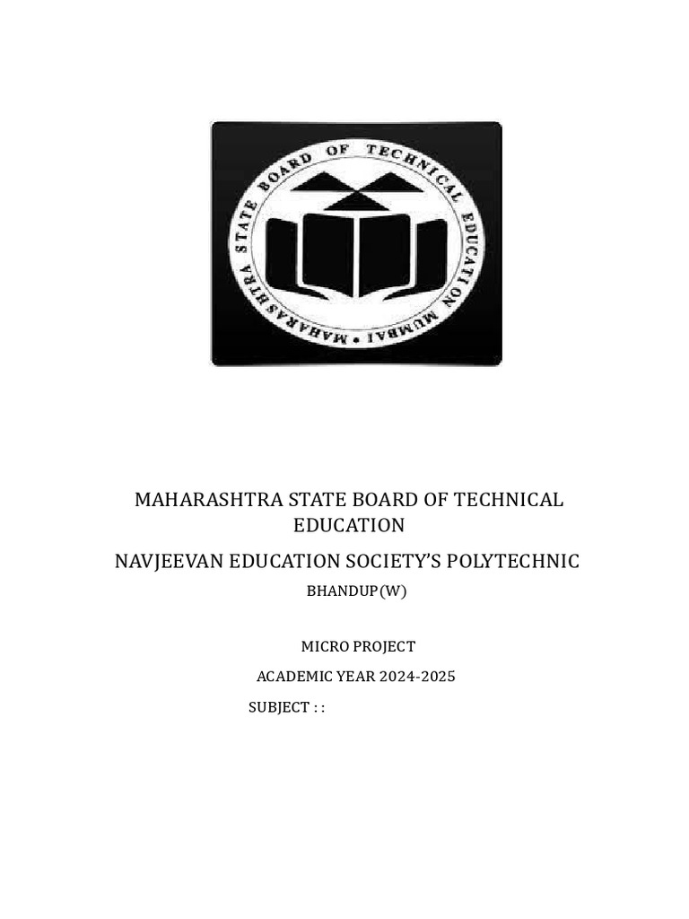 Micro Project Front Pages | PDF