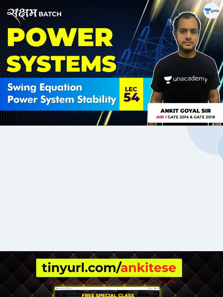 Lecture-54 Swing Equation | PDF