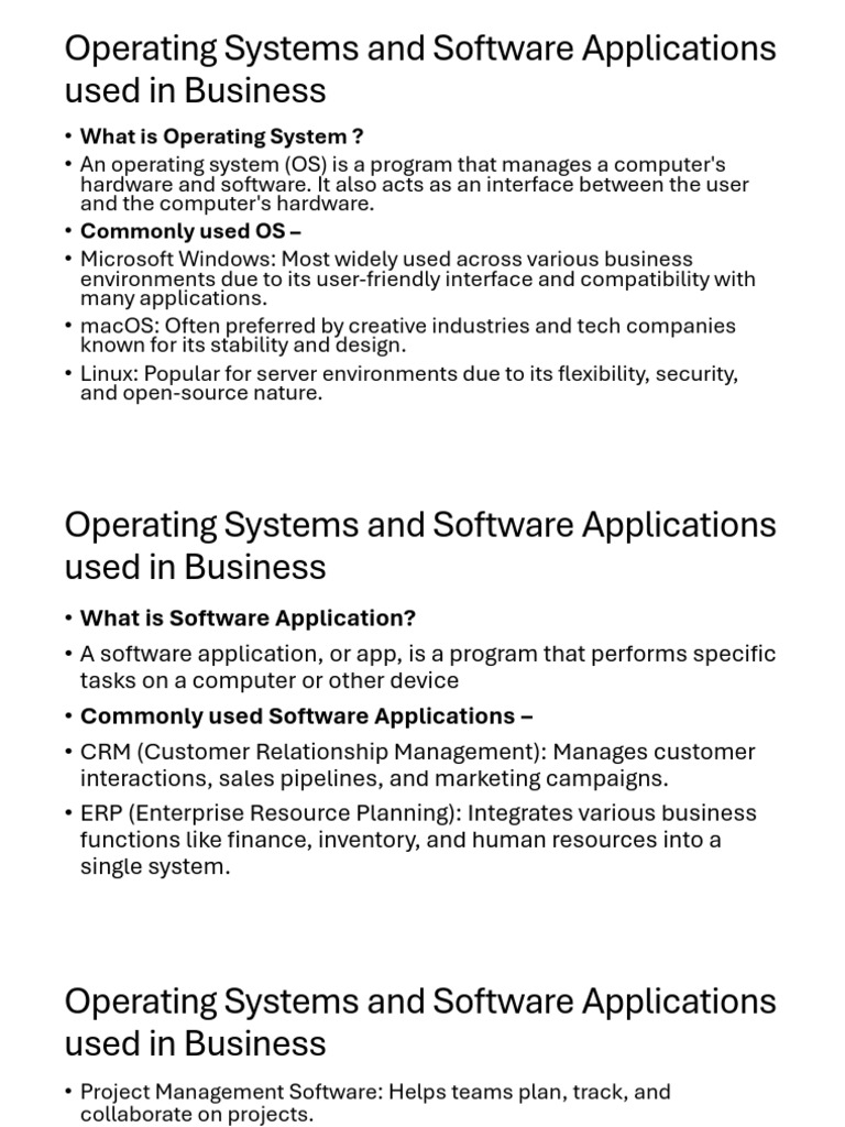 Business Operating Systems & Applications | PDF | Databases | Internet