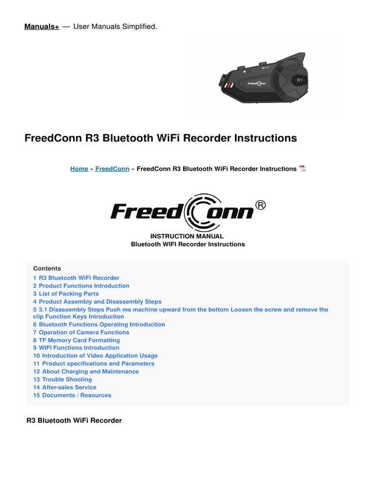 r3 Bluetooth Wifi Recorder Manual | PDF | Mobile App | Headphones