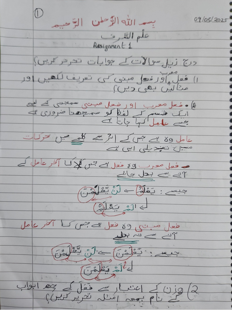 TIL 2025 Year 1 Sarf Assignment 1 | PDF