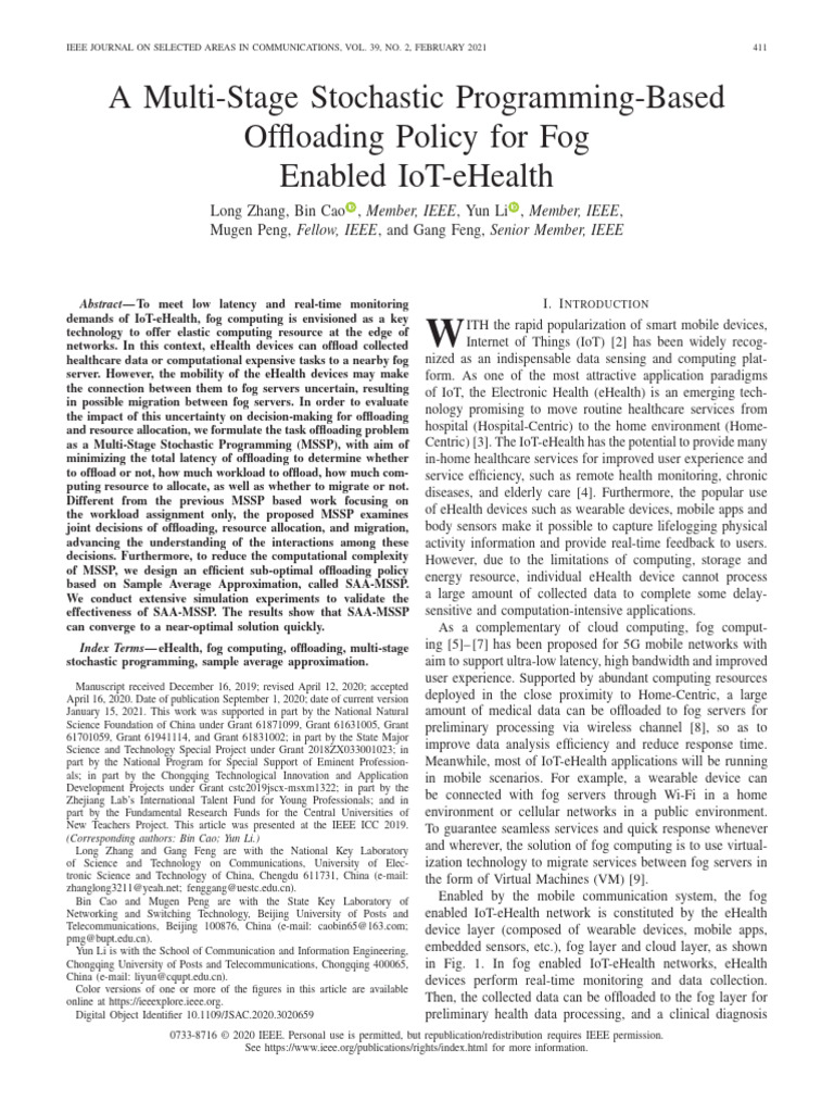 A Multi-Stage Stochastic Programming-Based Offloading Policy | PDF | Internet Of Things ...