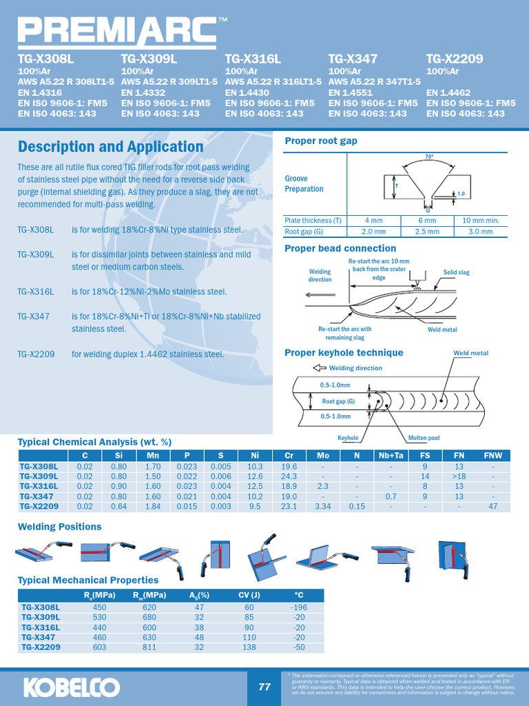 Rutile Flux Cored TIG Filler Rods | PDF | Welding | Construction