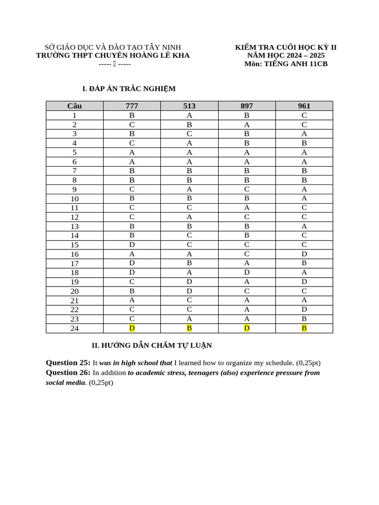 TIENGANH 11CB1 HKII | PDF