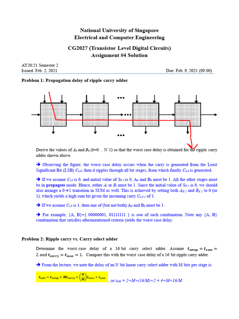 CG2027 - Assign4 - Solution | PDF | Computer Engineering | Applied Mathematics