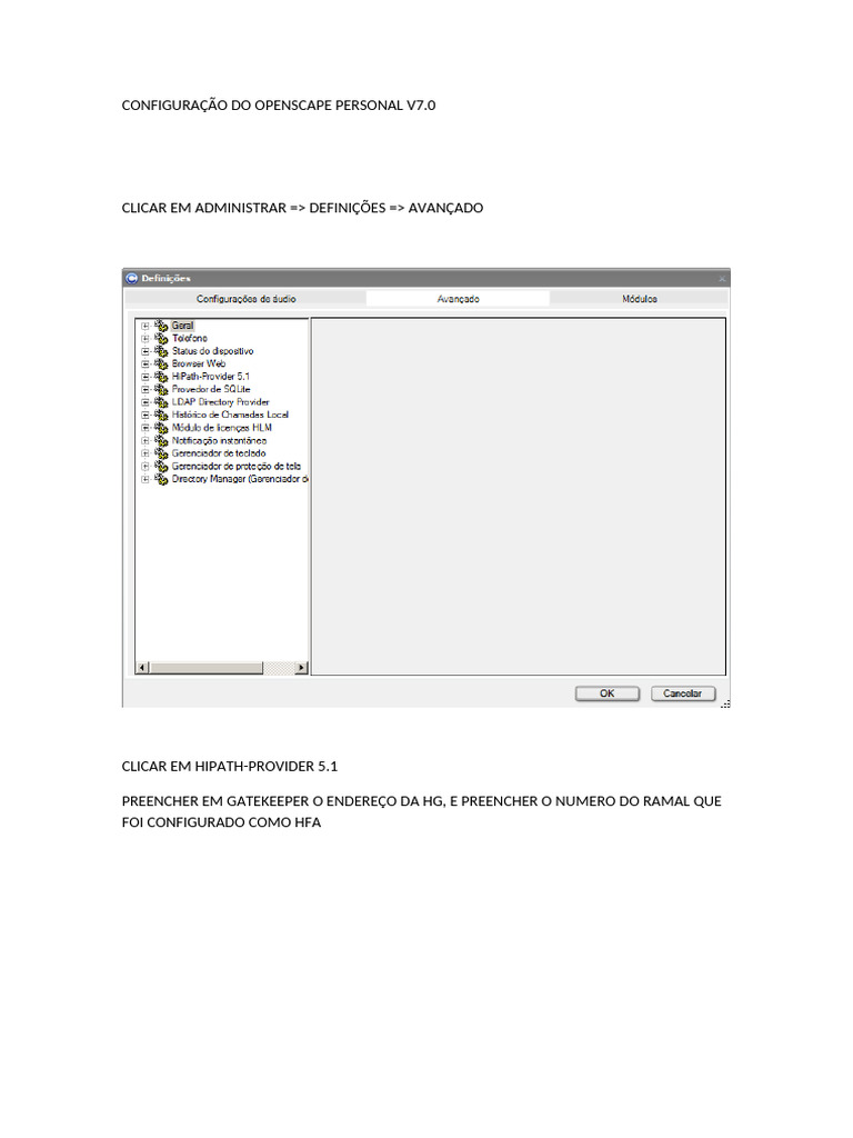 Configuração Do Openscape Personal V7 | PDF