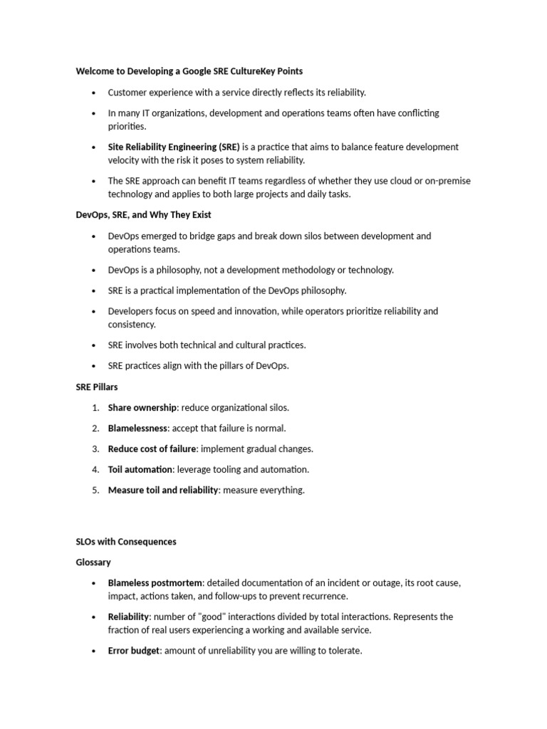 Developing A SRE Culture-English | PDF | Reliability Engineering