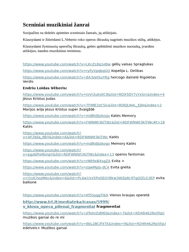 14 8 Kl. Kovo 19-29 Sceniniai Muzikiniai Zanrai | PDF