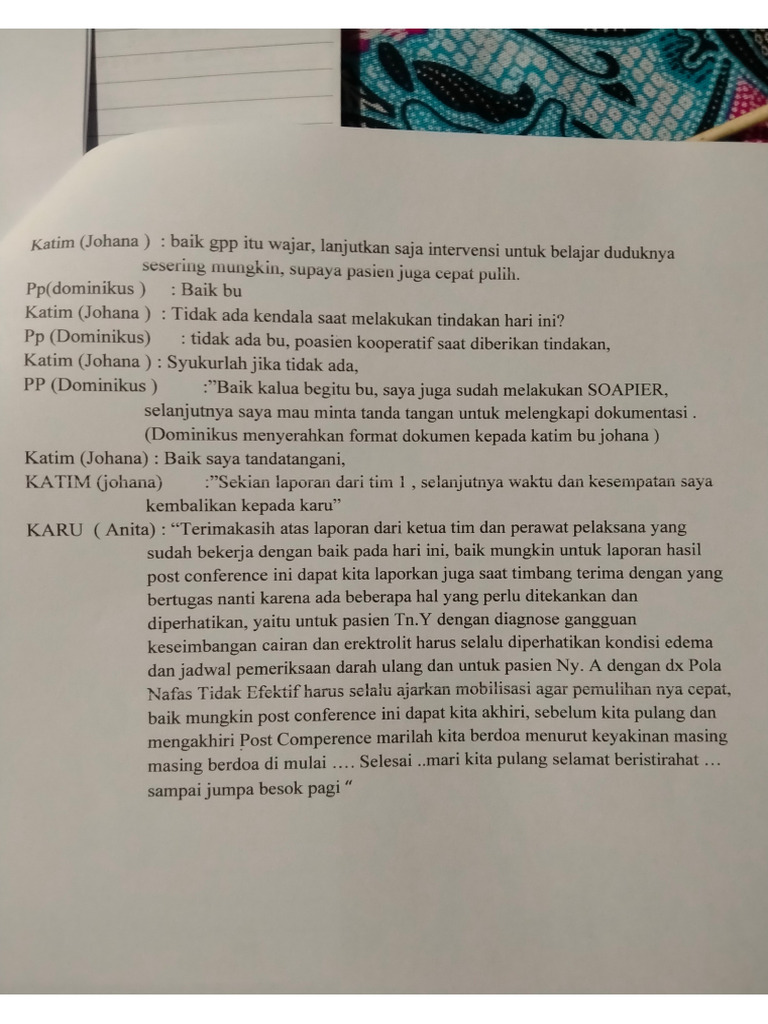 Contoh 1 PRE - POST CONFERENCE | PDF