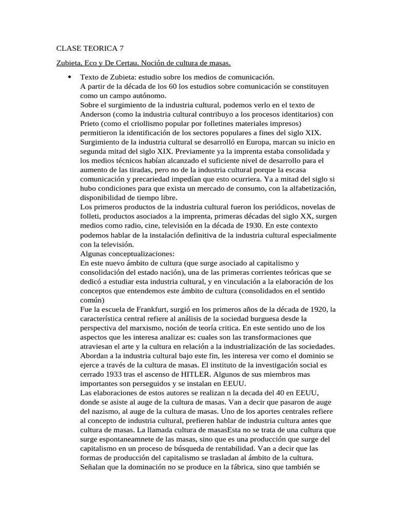 Clase Teorica 7 Folklore | PDF | Capitalismo | Ideologías