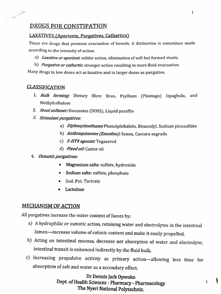 Drugs for constipation | PDF