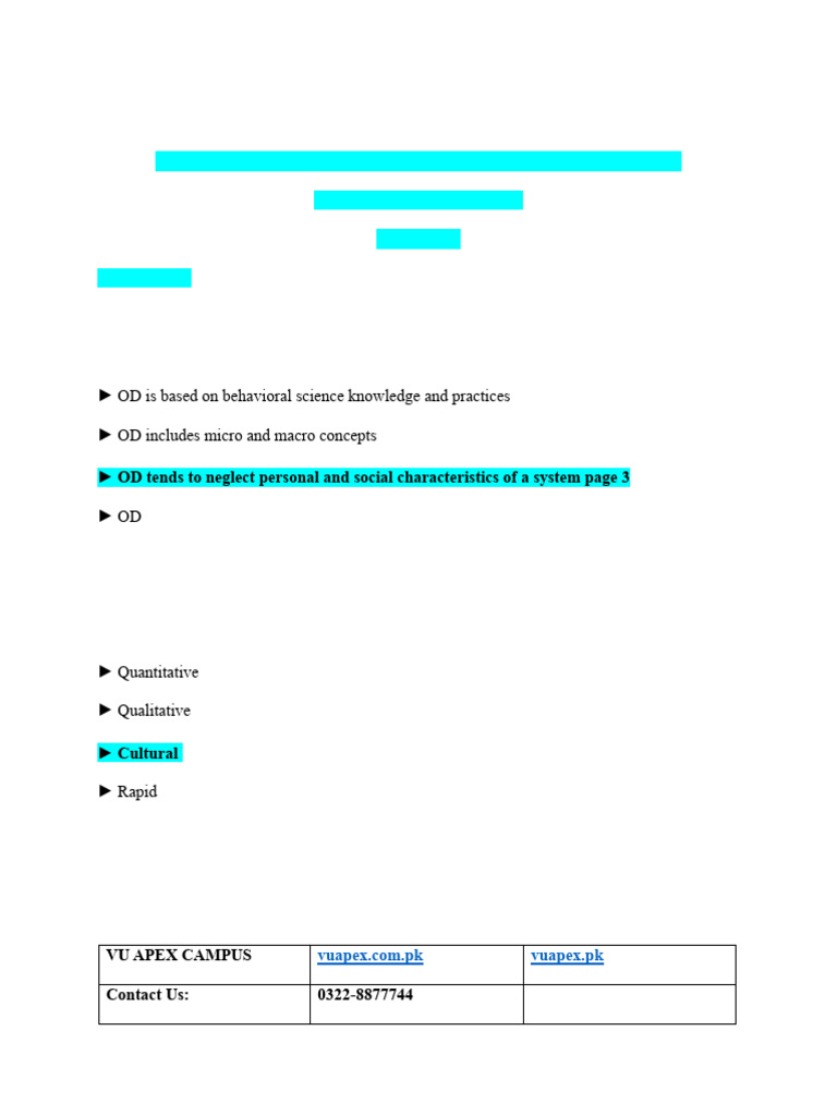 MGMT628 Solved Mid Term Papers by Dua Smile | PDF | Organization Development | Cognition