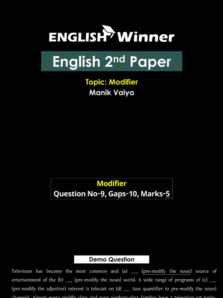 Revision Class-English 2nd Paper-Part 1 | PDF