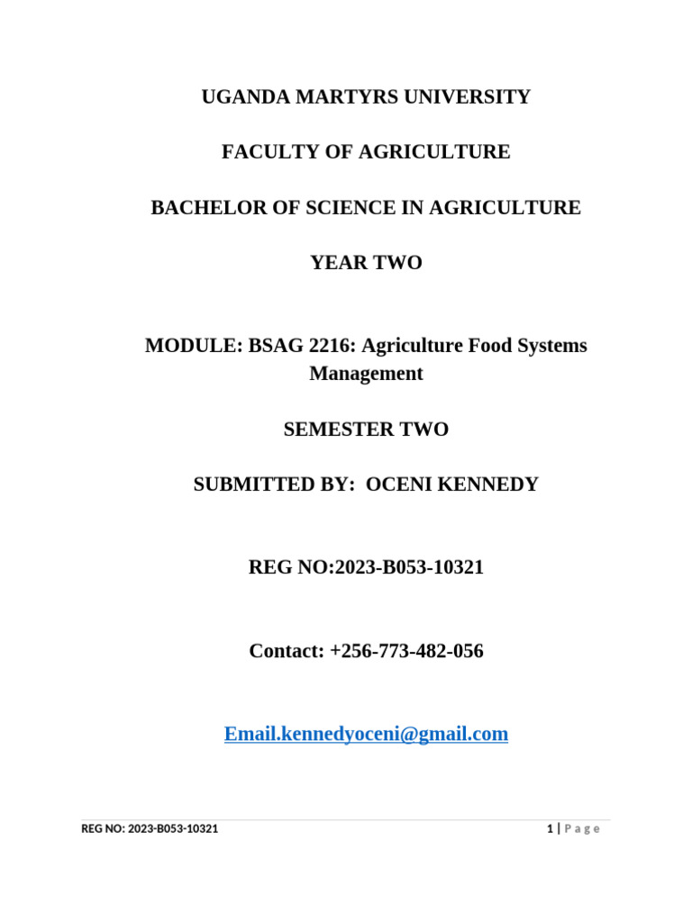 Agriculture Food System Management | PDF | Agriculture | Malnutrition