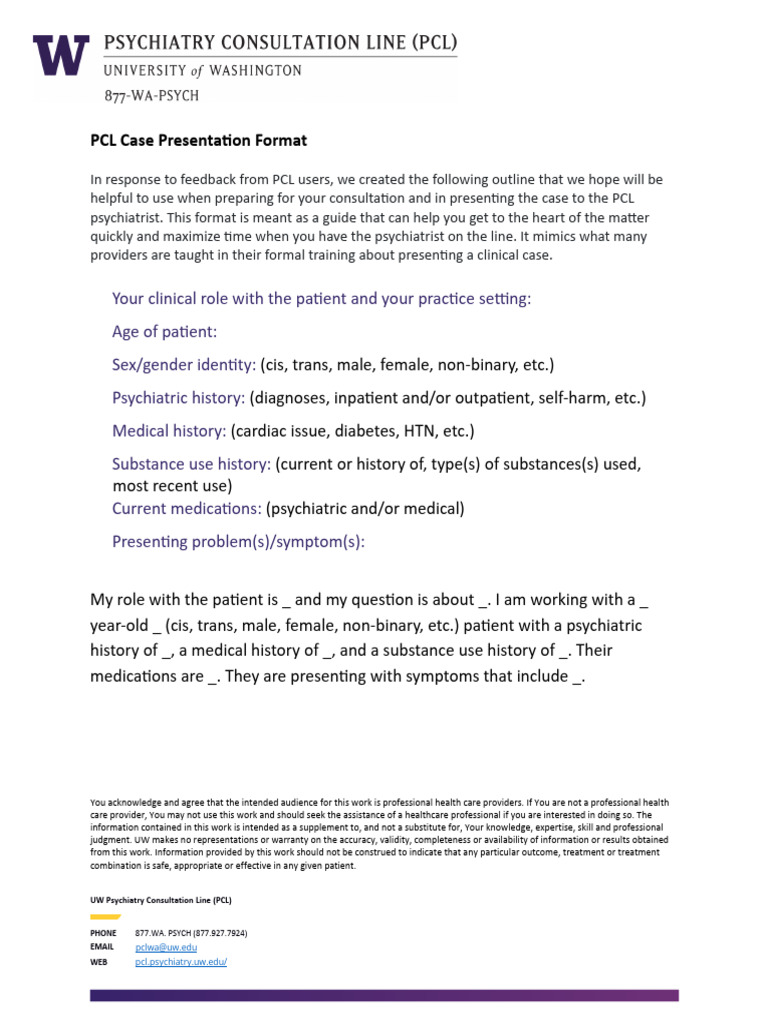 PCL-Case-Presentation-Format | PDF
