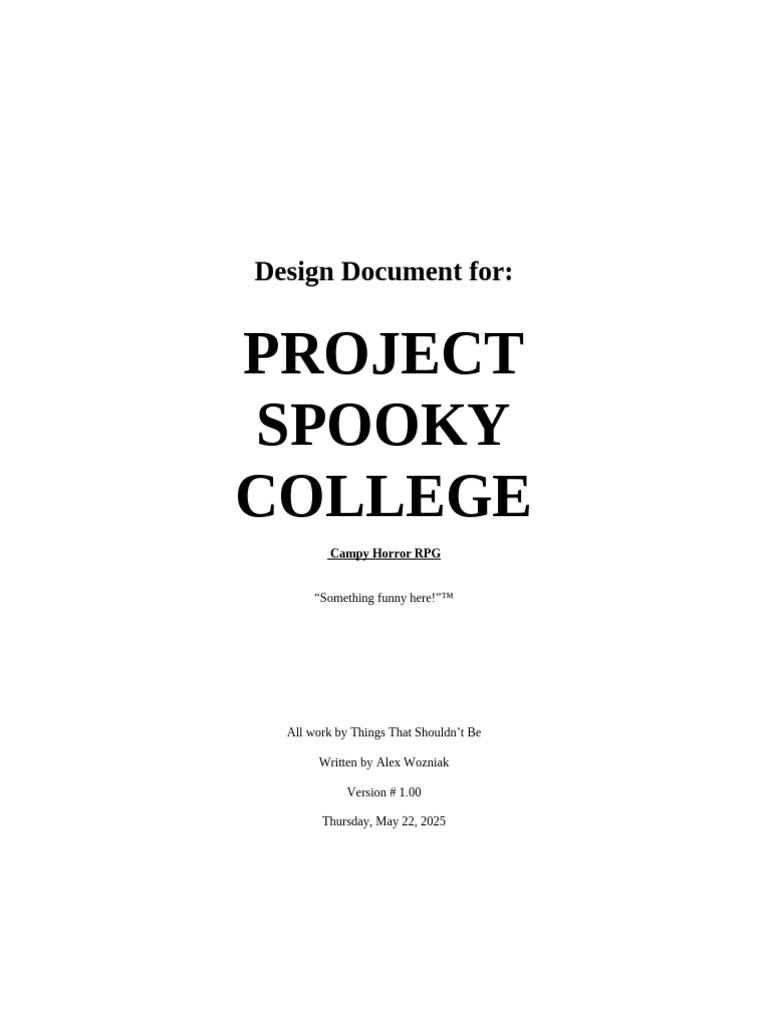 Spooky College Campy Horror RPG Design | PDF | Monsters | Role Playing ...