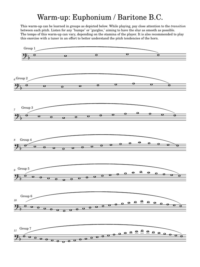 Euphonium/Baritone Warm-Up Guide | PDF
