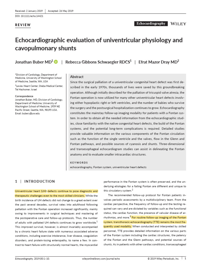 Buber 2019 - Echocardiographic Evaluation of Univentricular Physiology ...