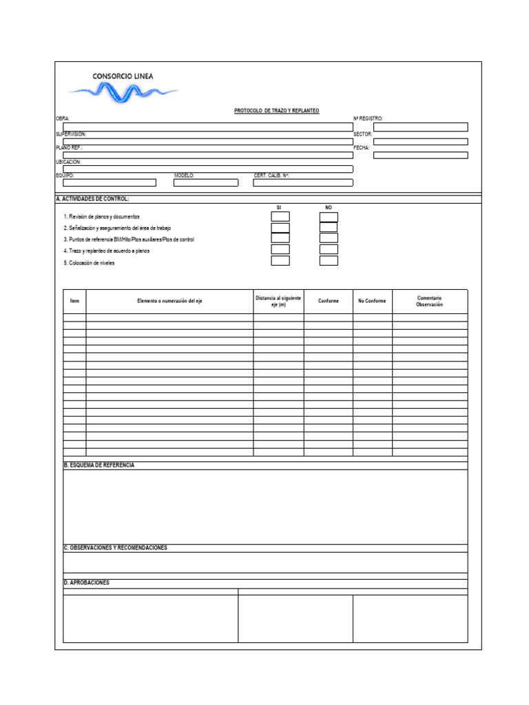 Protocolo de Trazo y Replanteo | PDF
