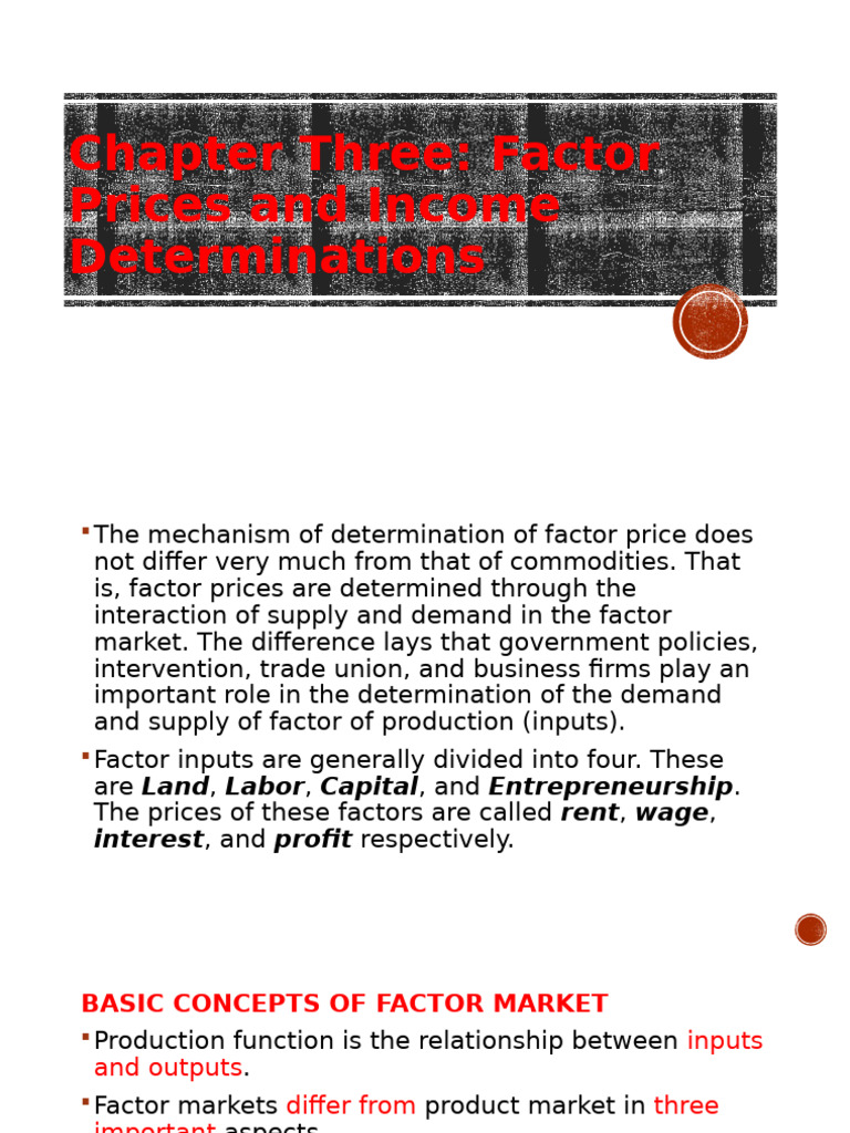 Factor Prices and Market Dynamics Explained | PDF | Labour Economics ...