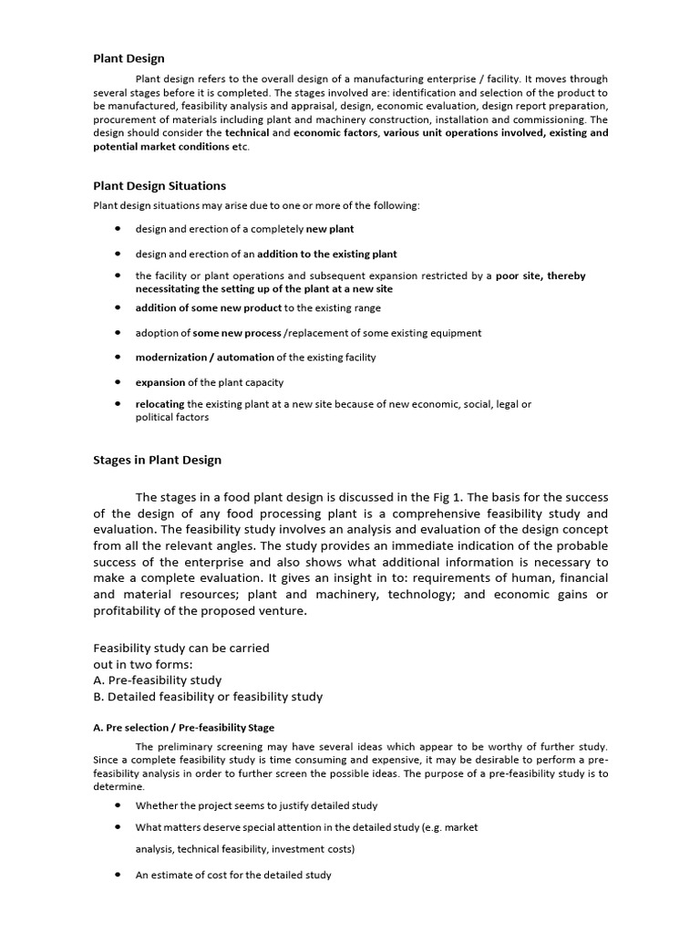 Comprehensive Guide to Plant Design | PDF | Feasibility Study | Risk
