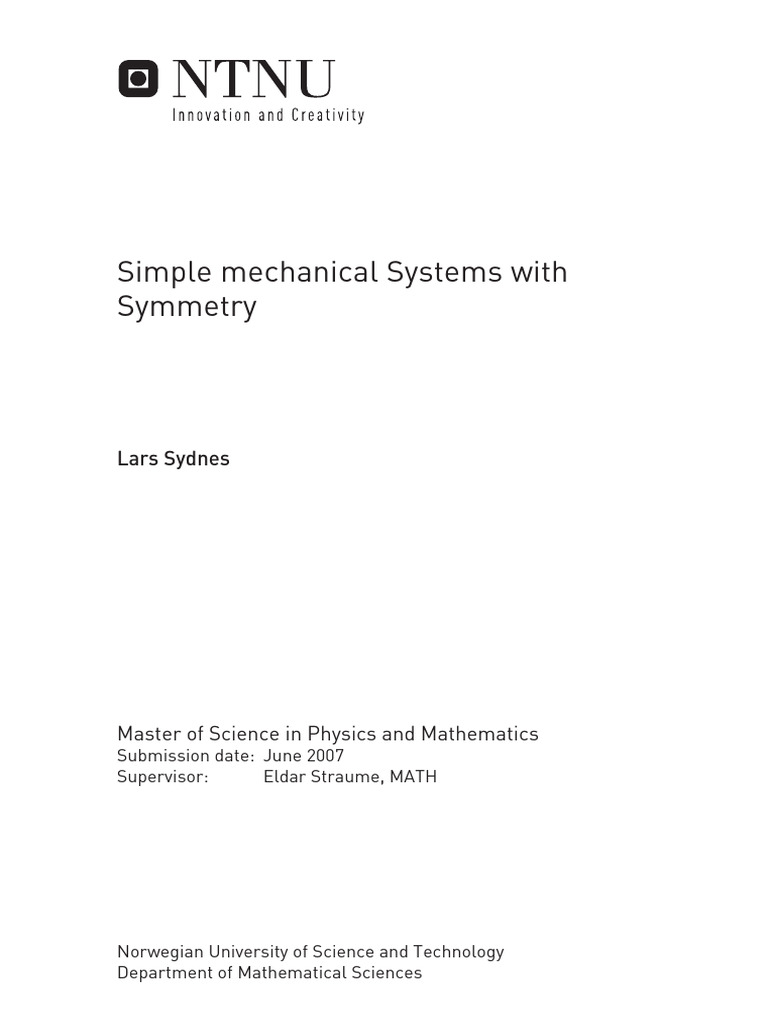 Simple Mechanical Systems with Symmetry | PDF | Differentiable Manifold ...