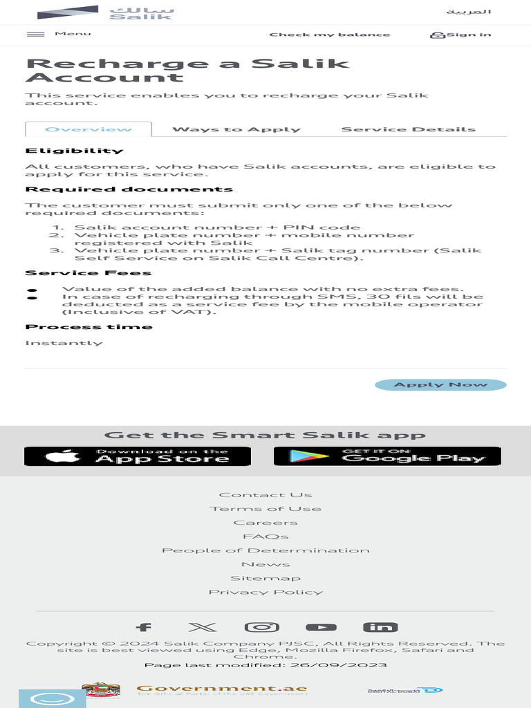 Recharge A Salik Account | PDF