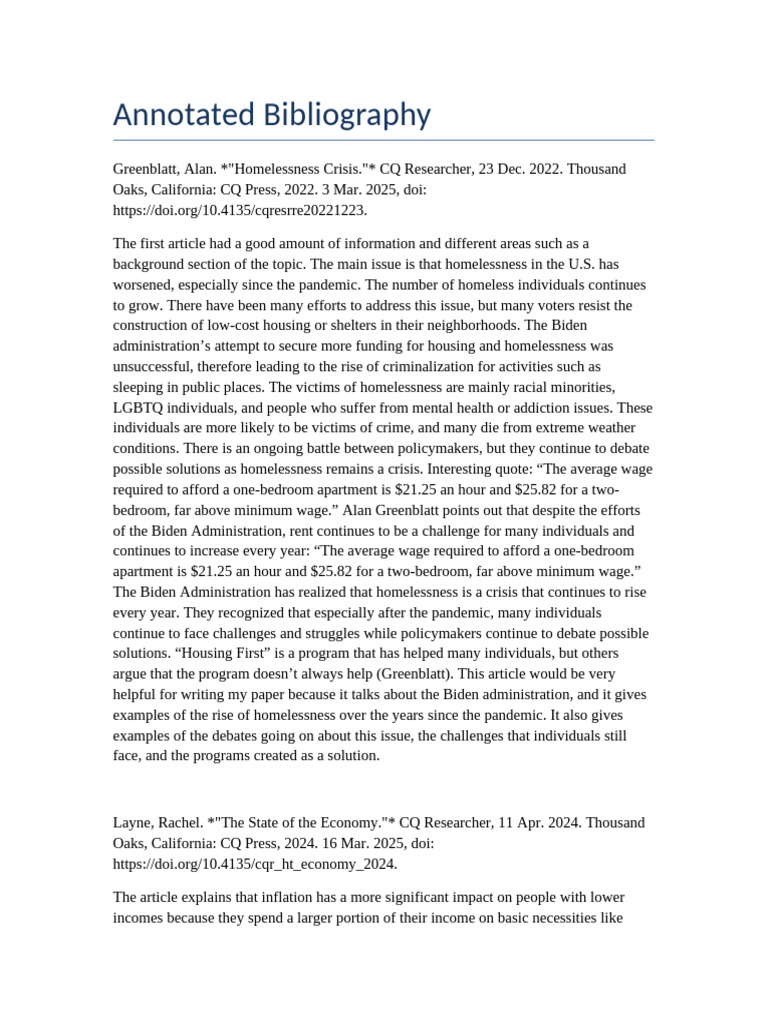 Annotated_Bibliography_and_Works_Cited 2 | PDF | Cost Of Living | Social Policy
