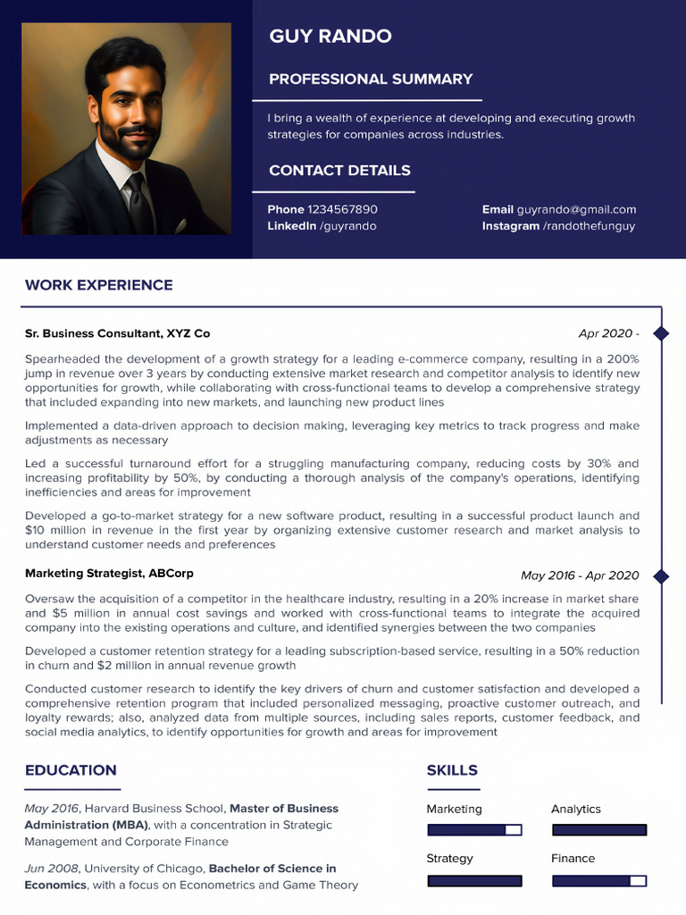 CV Samples From Template-1 | PDF
