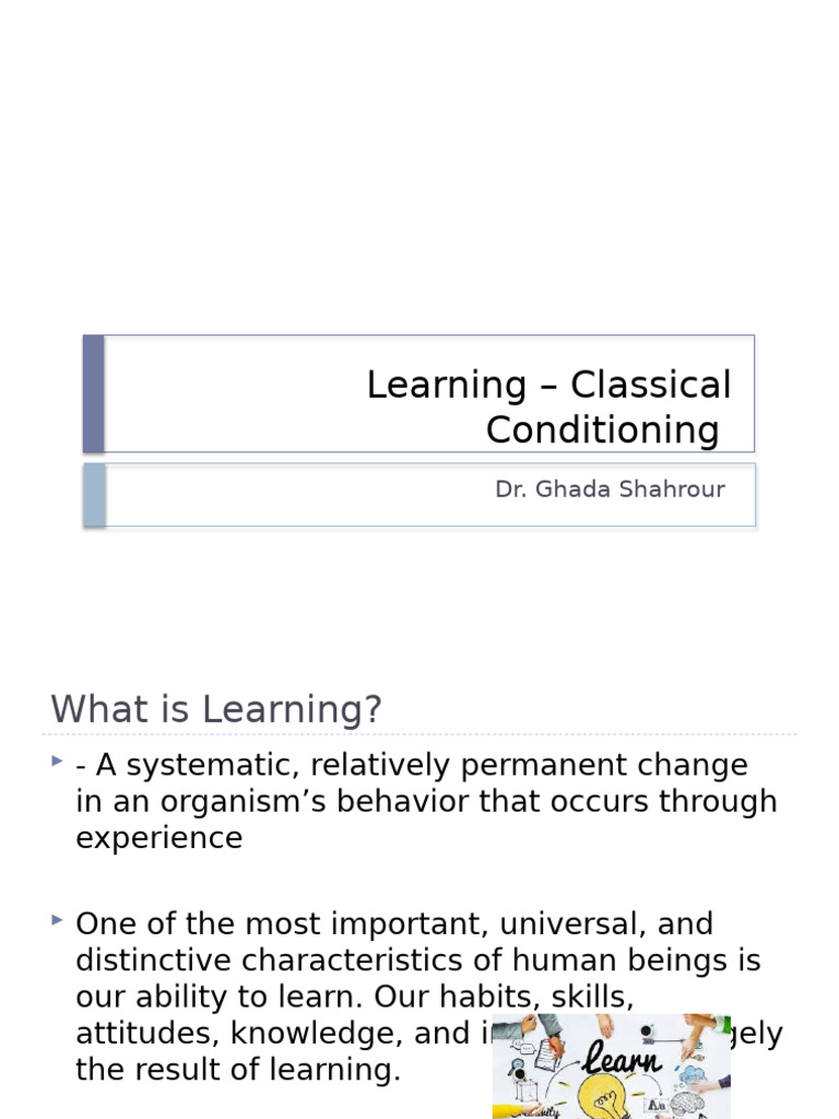 Chapter 5- Classical Conditioning (2) | PDF | Classical Conditioning | Learning