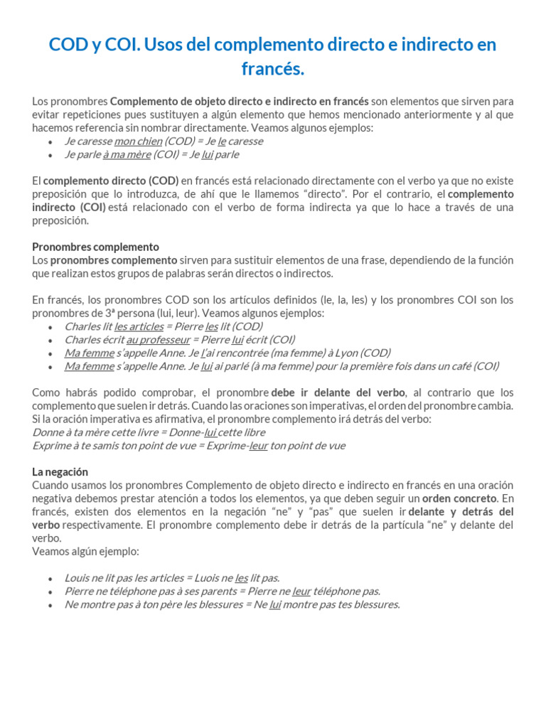 INFORMACIÓN COD y COI | PDF