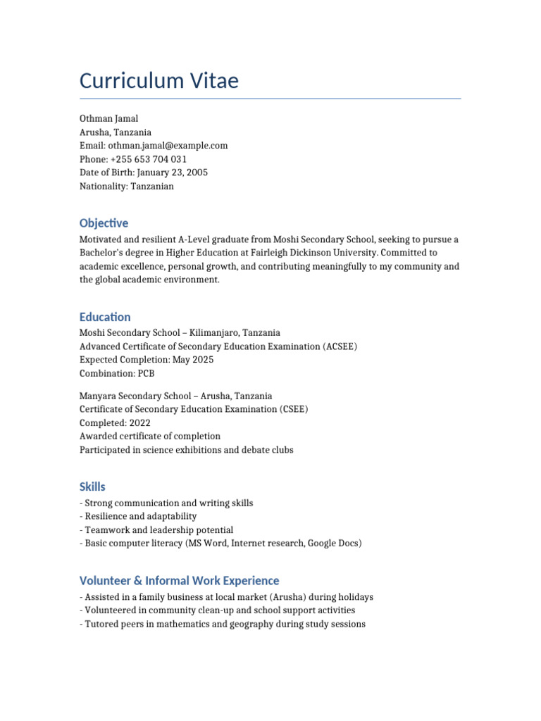 Othman Jamal CV | PDF