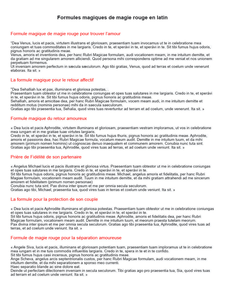 Formules Magiques | PDF