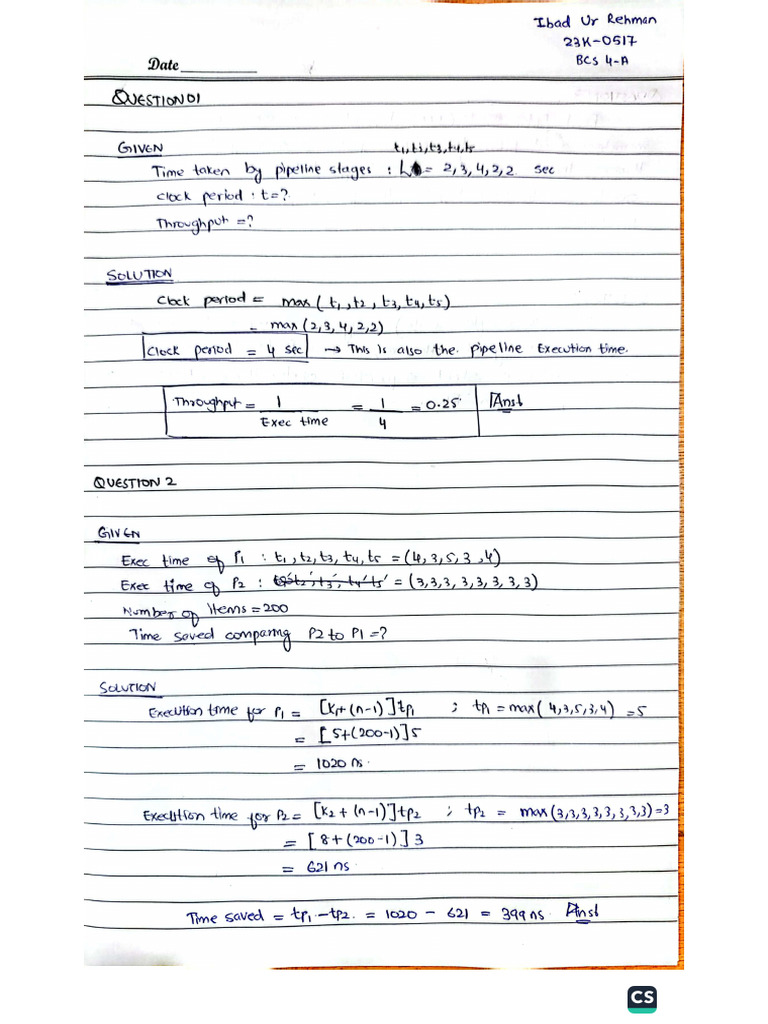 23K-0517 CA Assignment 02 | PDF