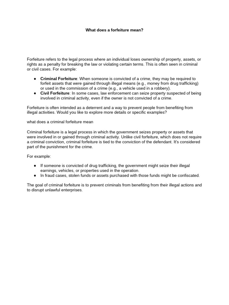 Understanding Asset Forfeiture Types | PDF